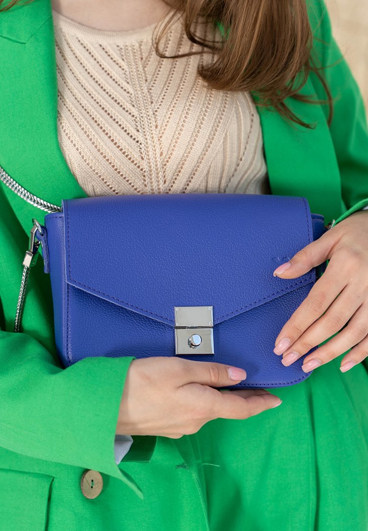 Жіноча шкіряна сумочка Yoko фіолетовий флотар (TW-Yoko-violet-flo ...